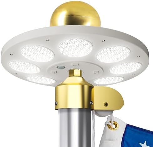 Amazon.com : Flag Pole Light Solar Powered - Upgrade 136 LED Solar Flag ...