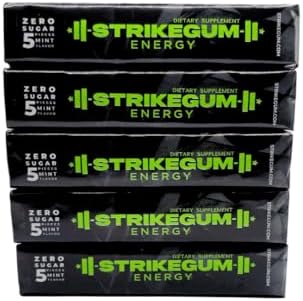 Amazon.com : Strike Gum 5 packs of 5 Pieces |90mg natural caffeine ...