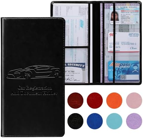 Peisicne Car Registration and Insurance Card Holder for Women Men ...