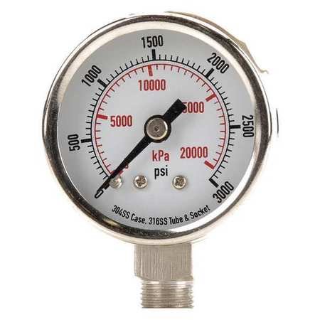 0 to 200 Kpa, 1/8 in Npt,Pressure Gauge, 0 to 30 Psi Range, -3-2-3% ...