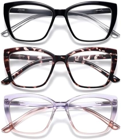 Amazon.com: ORANZI Gafas de lectura para mujer, paquete de 3 lentes de ...
