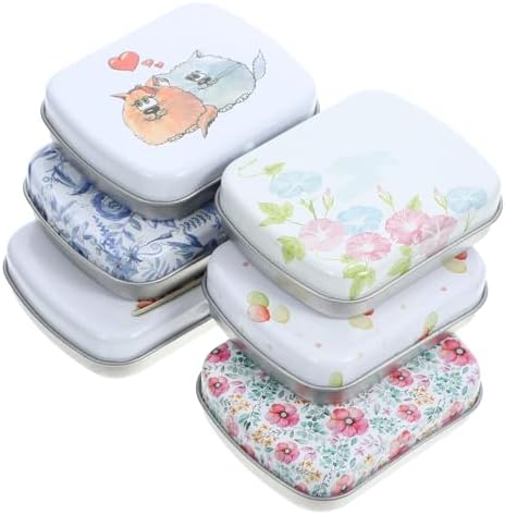 Amazon.com: 8Pcs Mini Flower Tin Trinket Jewelry Organizer Storage Box ...