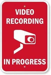 Amazon.com: LoMall Video Recording in Progress Safety Sign Caution ...
