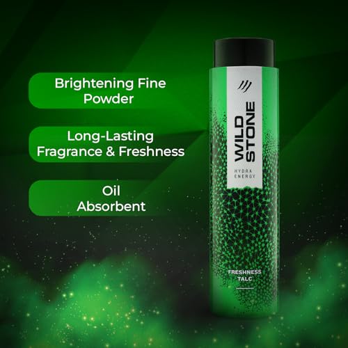 Wild Stone Hydra Energy Talcum Powder for Men, 400gm, Refreshing ...