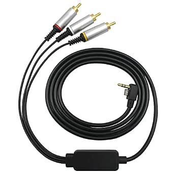 OSTENT AV Video RCA Cable Cord Compatible for Sony PSP 2000 SLIM to TV ...