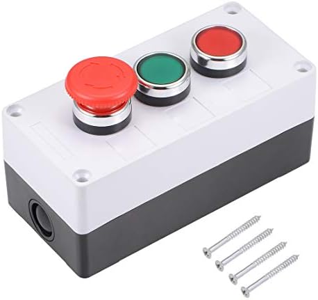 uxcell Push Button Switch Box Momentary NO NC Red Green Switches and ...