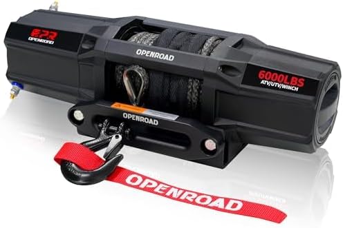 OPENROAD ATV Winch 6000lbs，Advanced Load 12V Electric Winch Kits for ...