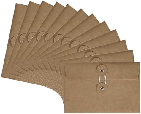 Amazon.com : 40 Pcs Kraft Paper Envelopes with String Tie Closure ...