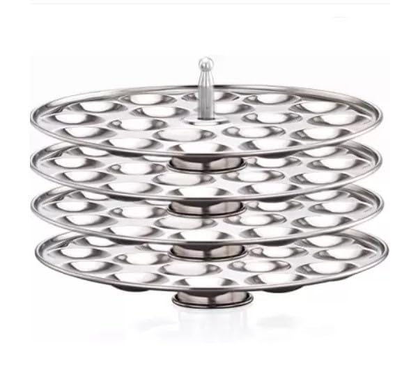 KLASSWARE STAINLESS STEEL 4 PLATES MINI IDLI STAND (72 IDLIS) : Amazon ...