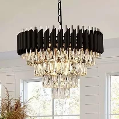 Buy DONERIA Modern Diamond Cut k9 Crystal Chandelier with Alloy Metal ...