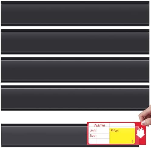 Spiareal 50 Pcs 47.8 x 1.38 Inch Shelf Label Strips Adhesive Back Stick ...