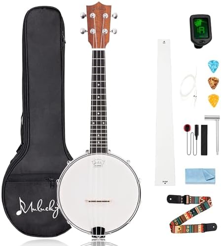 Amazon.com: 5 String Banjo Mini - Mulucky 26 Inch Travel Banjo Sapele ...