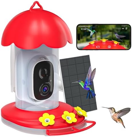 Amazon.com : SOLIOM BF08- Metal Solar Bird Feeder Camera with AI ...