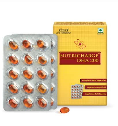 RCM Advance Nutricharge DHA 200, Complete 100% Vegetarian Algal Soft ...