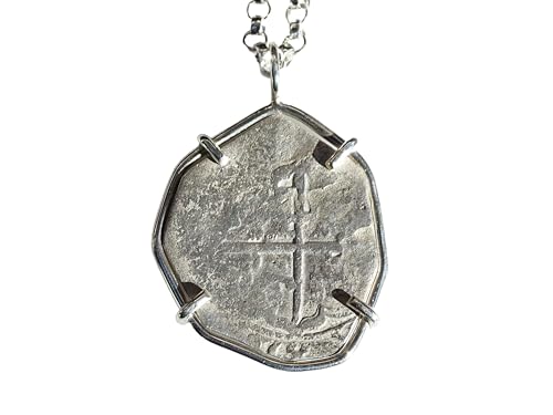 Amazon.com: silver Bolivia treasure coin pendant, real Pirate cob coin ...