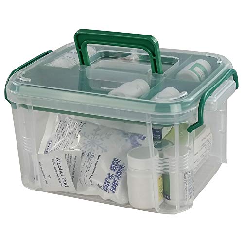 Amazon.com: Idomy Plastic Lockable Medication Box, Small Family First ...