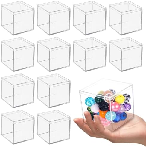 Amazon.com: 48 Pcs Clear Acrylic Plastic Boxes for Display Small ...