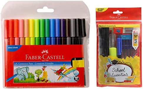 Faber-Castell School Essential Kit & Faber-Castell Connector Pen Set ...