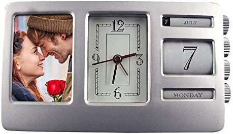 Amazon.com: Engraved Hinged Glass Book Clock Wood Posts Photo Frame ...