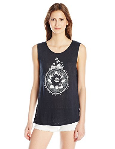Signorelli Women's Lotus Flower Graphic Tank, Shadow, X-Small : Amazon ...