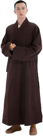 Amazon.com: Men's Thickened Woolen Monk Robe Women's Winter Warm ...