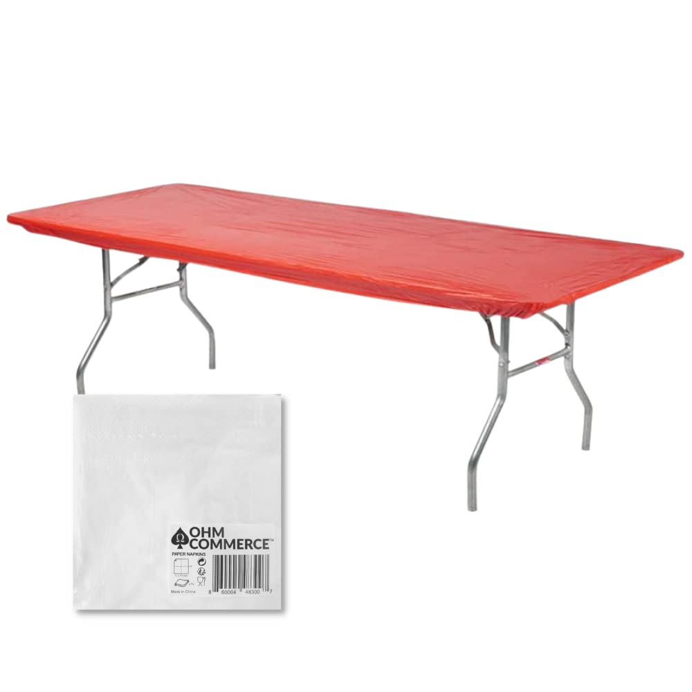 Amazon.com: Kwik-Covers Rectangular Plastic Table Covers 8' Bundle of 5 ...