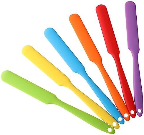 WLLHYF 6pcs Color Silicone Spatula 9.8in Non Stick Baking Icing Scraper ...