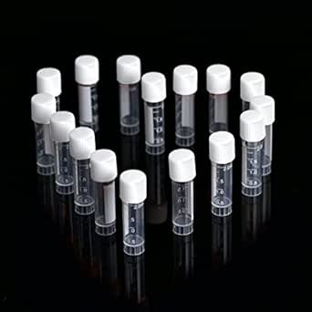 60 Pack Small Plastic Vials with Caps 2ml Lab Vials Screw Top Vials ...