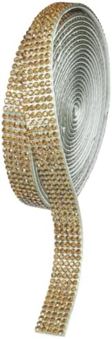 Amazon.com: qiipii 3 Yards Crystal Golden Self Adhesive Rhinestone ...