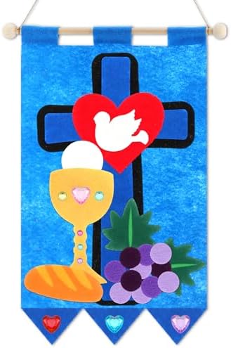 Amazon.com: Wettarn First Communion Banner Kit for Boys Girls 9 x 12 ...