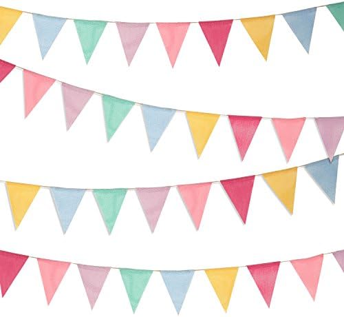 Amazon.com: 48Pcs Pennant Bunting Banner Flags, BetterJonny 4 Pack ...