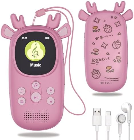 Amazon.com: 64GB MP3 Players for Kids, Cute Reindeer Portable Music ...