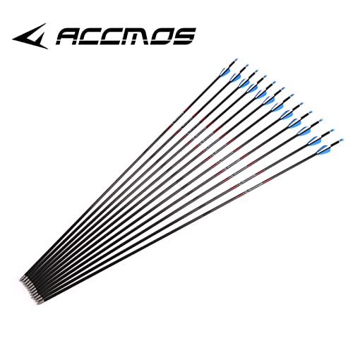 ACCMOS Archery Pure Carbon Arrow Spine 300 350 400 500 600 700 800 900 ...