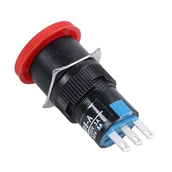 WHIZZO 3X(Red Mushroom DC 30V 5A AC 250V 3A Emergency Stop Push Button ...