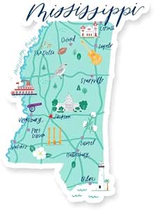 Amazon.com: Mississippi Sticker USA State Decal for Wall, Laptop, Cell ...