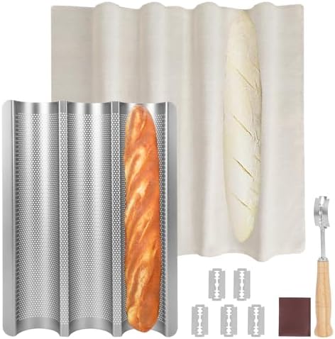 Amazon.com: Barlket Perforated Baguette Pan, French Baguette Bread Pan ...