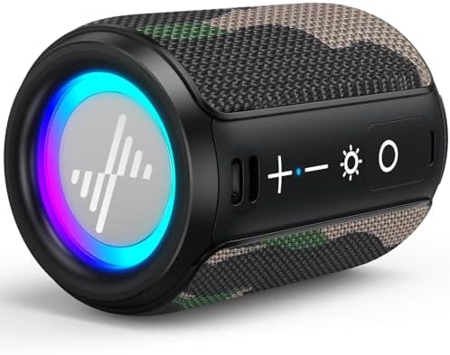 Amazon.com: LENRUE Small Portable Bluetooth Speaker with Lights, TWS ...
