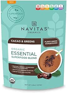 Amazon.com: Navitas Organics Essential Superfood - Mezcla de proteínas, cacao y verduras, 8.8 ...