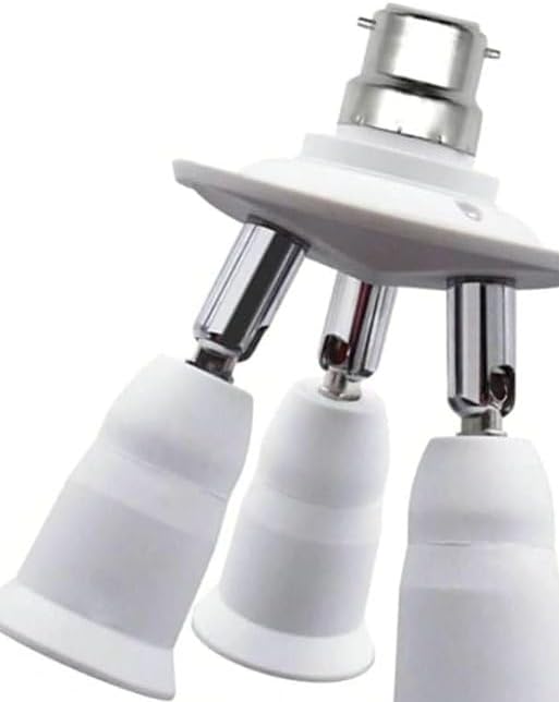 Aayahakawa 3/5 in 1 Light Socket Adapter, 360 Degree Adjustable, E27 ...