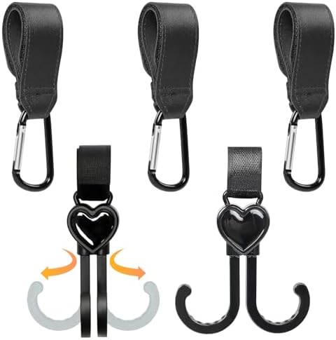 Amazon.com: 5 PCS-3 Leather Hooks with Carabiners+2 Double Sided Walker ...