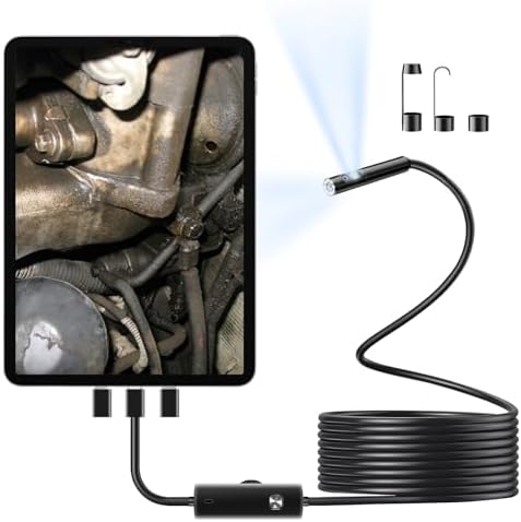 Borescope Camera with Light, 1920P HD IP67 Waterproof Dual Lens for ...