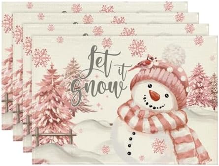 Amazon.com: Artoid Mode Xmas Trees Let It Snow Pink Snowman Christmas ...