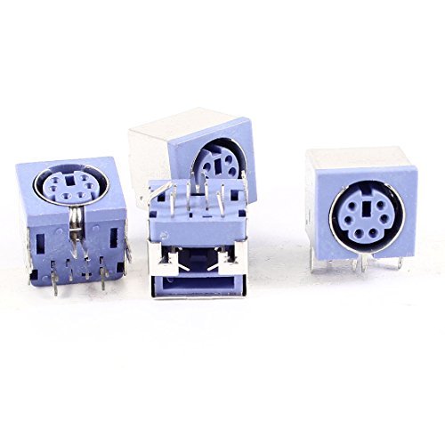 4 Pcs PC Keyboard Mouse PS/2 6 Pin DIN Female Cradle Socket Connectors ...