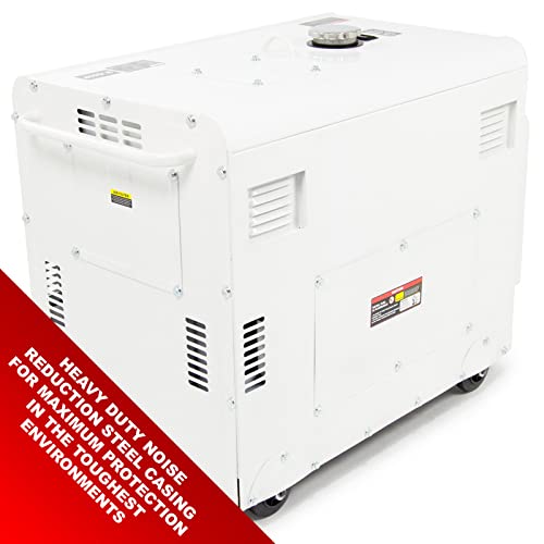 Wolf 5500w Diesel Generator WPS7500DBE Key Start 6.9KVA 9.5HP Quiet 2 x ...