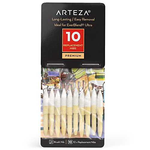 ARTEZA Marker Tip Pack, 10 Rubber Brush Nibs, Marker Nib Replacements ...