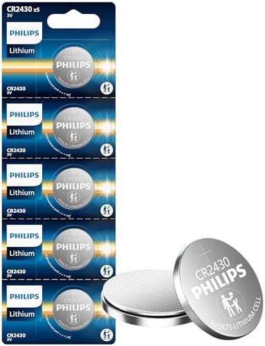 Amazon.com: Philips CR2430 3v Lithium Coin Battery 5 Pack, CR2430 ...