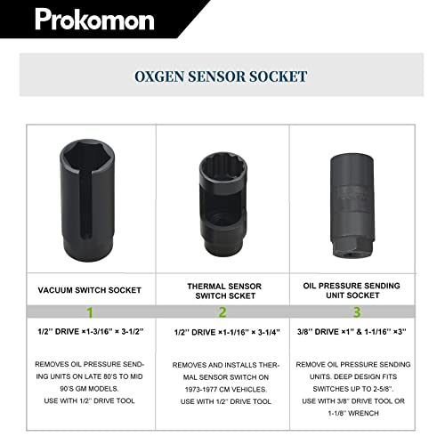 Snapklik.com : 10pcs Oxygen Sensor Socket Set, O2 Sensor Removal Kit ...