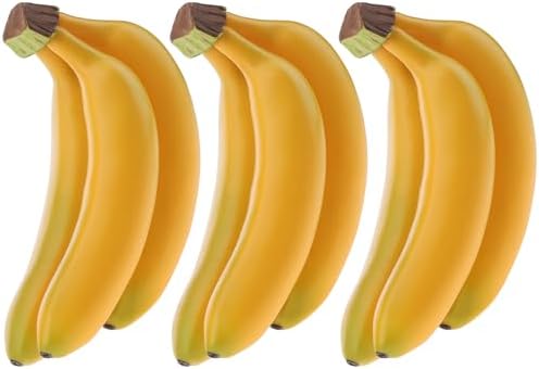 Amazon.com: CLESDF 3 Heads Plastic Bananas Prop, Artificial Fake Banana ...