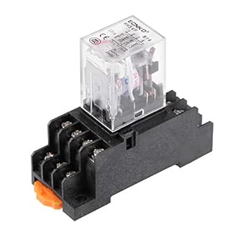 uxcell HH54P AC 24V Coil 4P4T 14 Pins Electromagnetic Power Relay Red LED with socket : Amazon ...