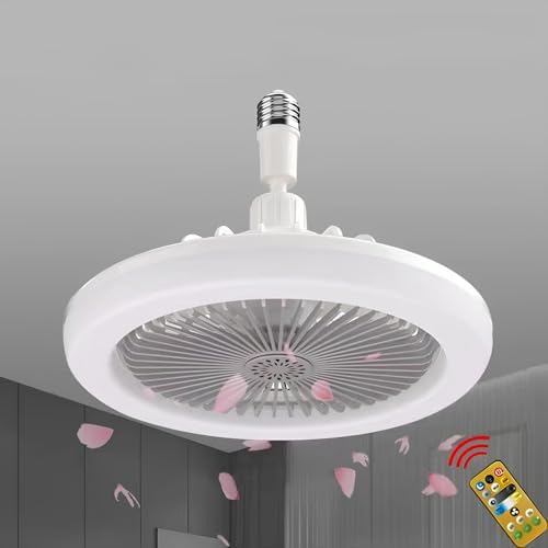 Socket Fan Light, Socket Fan Ceiling Fan with Light and Remote, LED ...